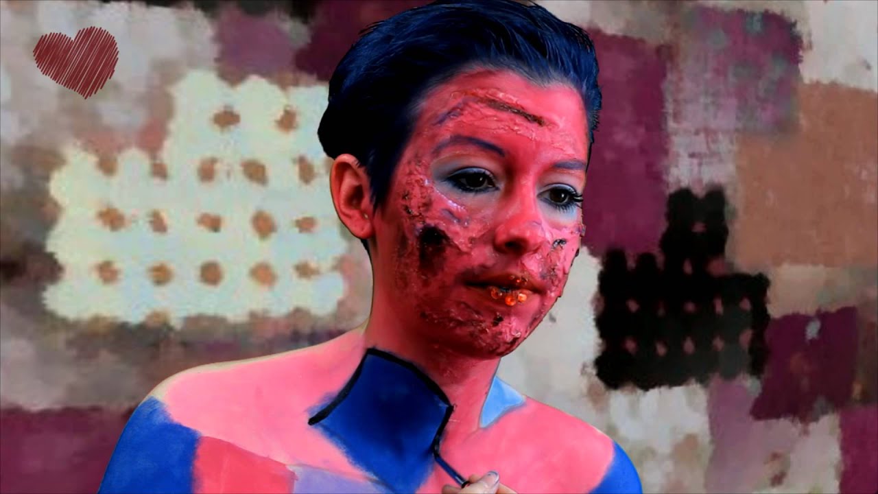 Post Valentine's day makeup ( Patchwork Zombie) - YouTube