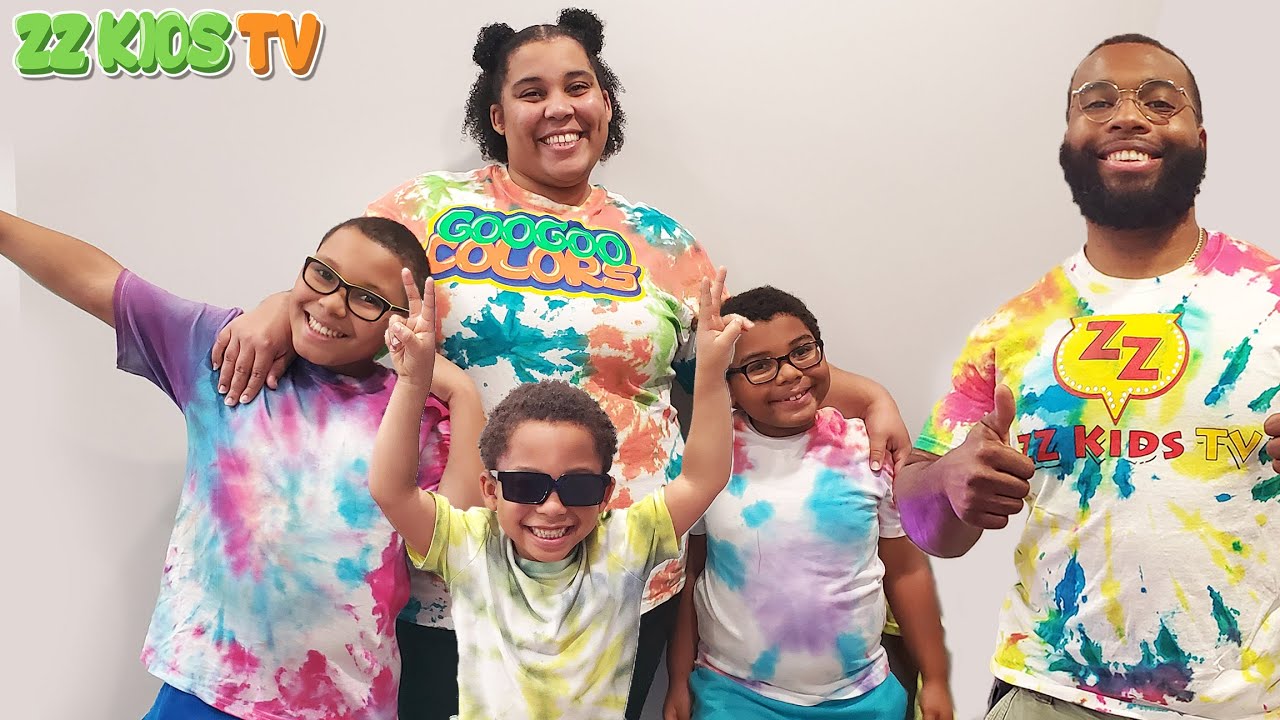 Zontay Family 3 Color Tye Dye Challenge! ZZ Kids TV - YouTube