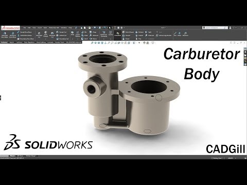 Mechanical Machine Design: Automotive Carburetor Body Drawing