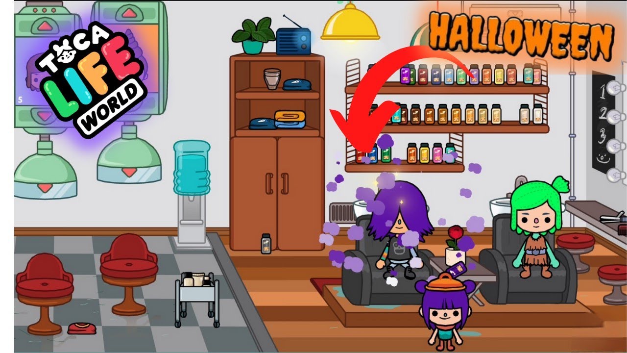 PINTANDO MEU CABELO PARA O HALLOWEEN DO TOCA LIFE WORLD - YouTube