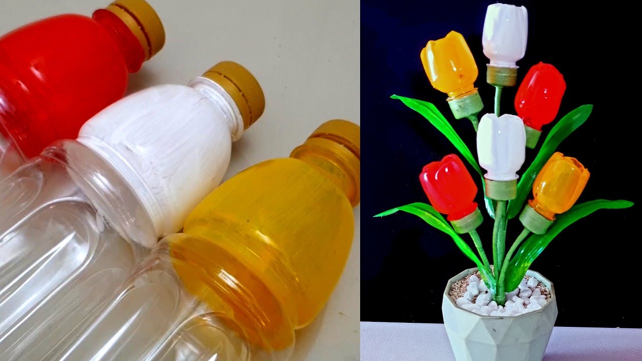 Ide Kreatif dari Botol Plastik || Kerajinan Bunga Botol Bekas || Daur ...