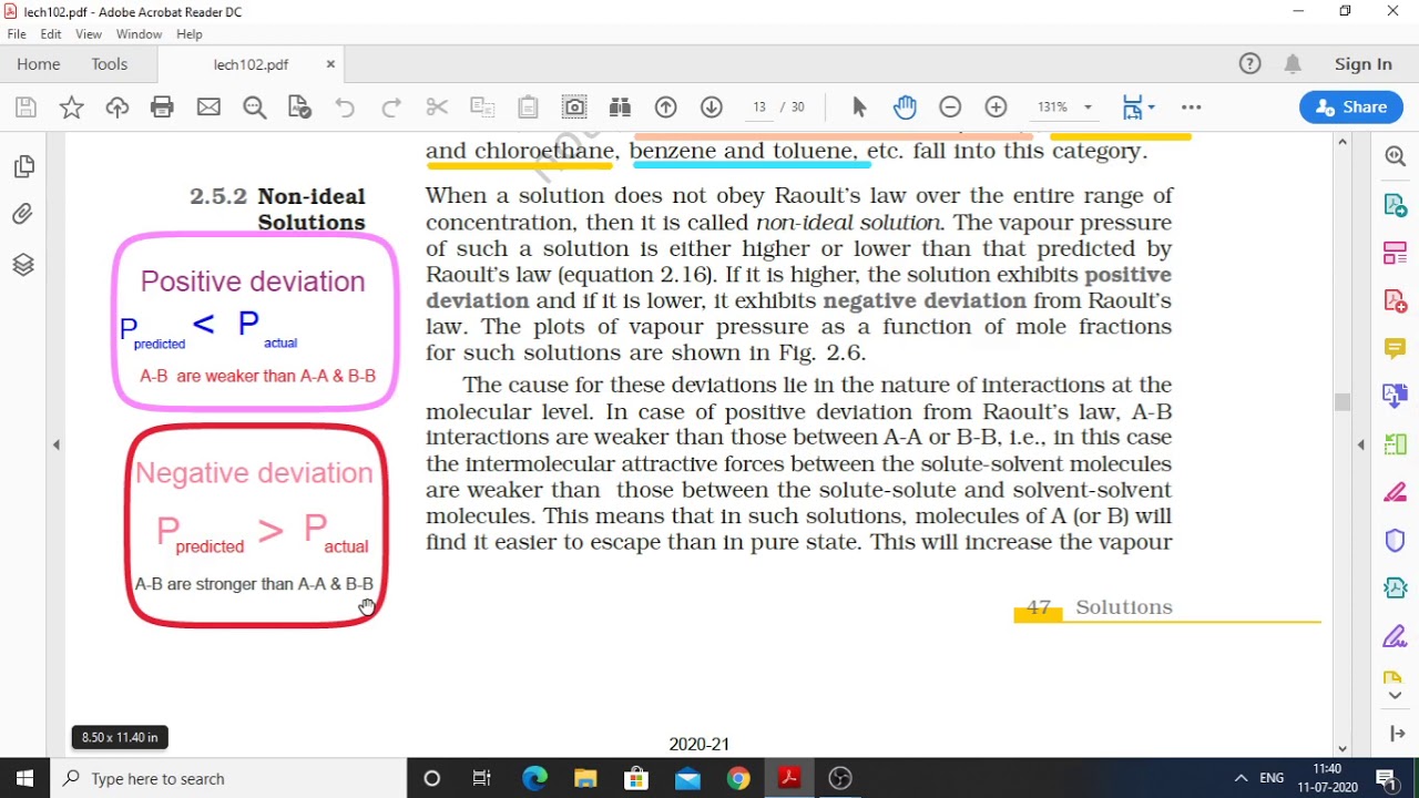 lec 5 ( types of non -ideal solution , azeotropes & it's type) class ...