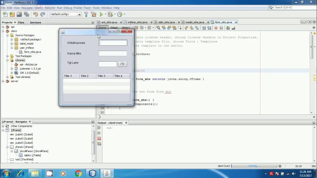 Tutorial Client Server Java #13 Membuat Form UI - YouTube