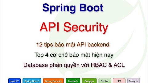 Xác thực và phân quyền User với Spring Security + JWT, Spring OAuth, SSO, RBAC, ACL - YouTube