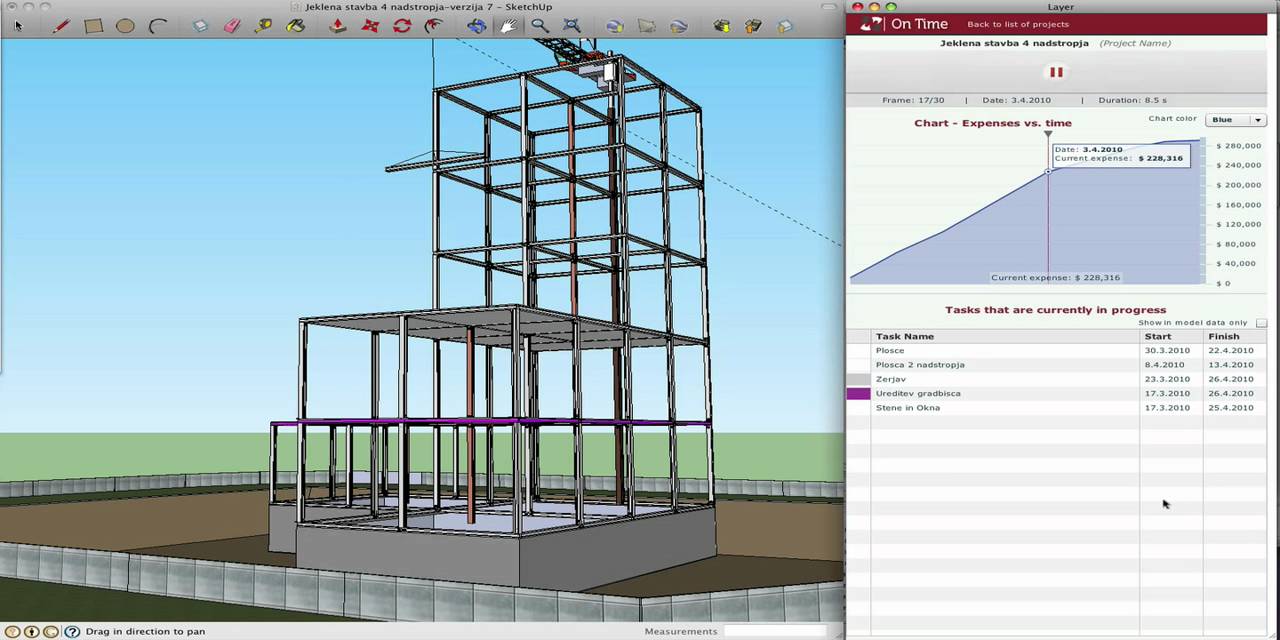 Google Sketchup 5D animation of building process - YouTube