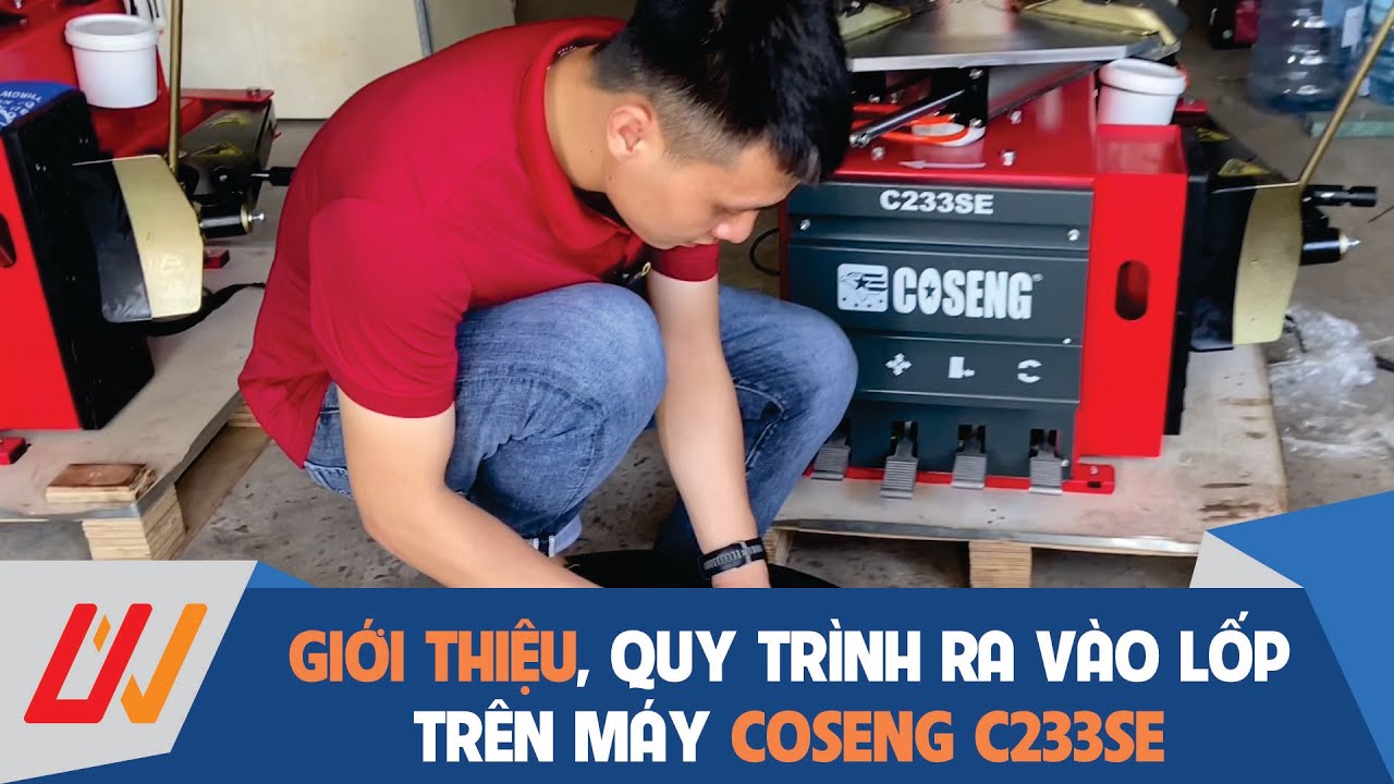 Giới thiệu máy ra vào lốp Coseng Hongkong C233SE có móc tự động và tay ...