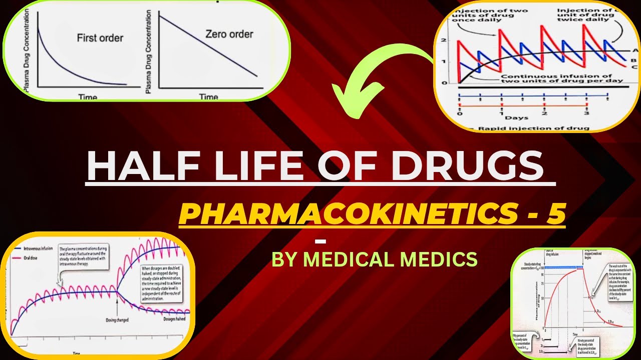 Half Life of Drugs | Pharmacokinetics | Medical Medics - YouTube