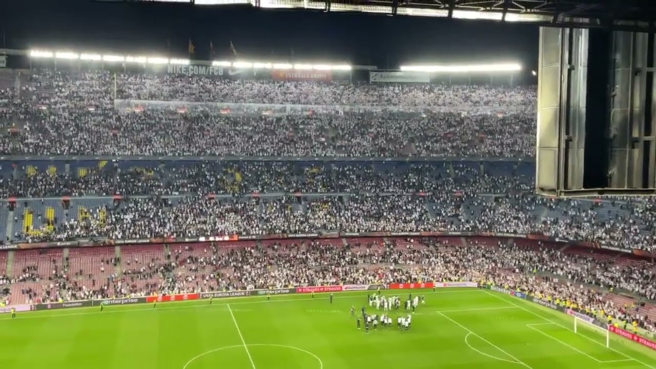 Camp Nou owned by Frankfurt fans 😳 Incredible scenes - YouTube