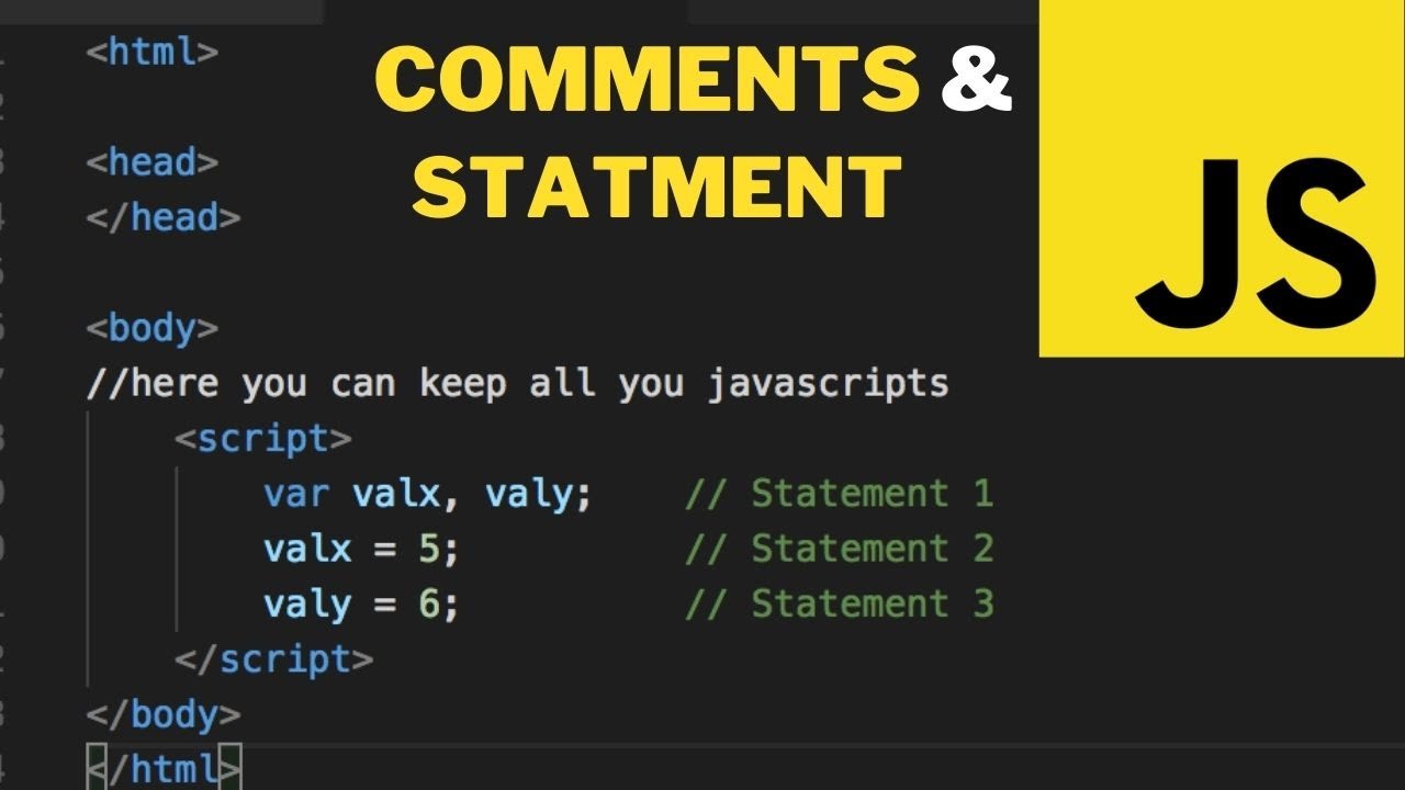 2 Comments And Statement In Javascript 2021 Java Script Tutorials For Beginners In Hindi 2021