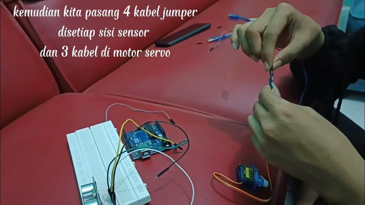 Desain palang pintu otomatis arduino Uno dengan sensor ultrasonik dan ...