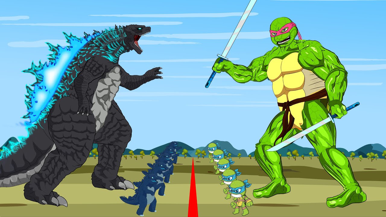 THE NINJA TURTLES vs GODZILLA RADIATION Final Fight: Teenage Mutant ...