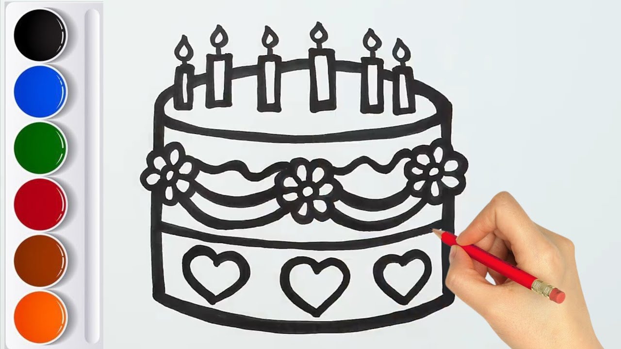 Let's Learn How To Draw Birthday Cake | Drawing, Painting, Coloring ...