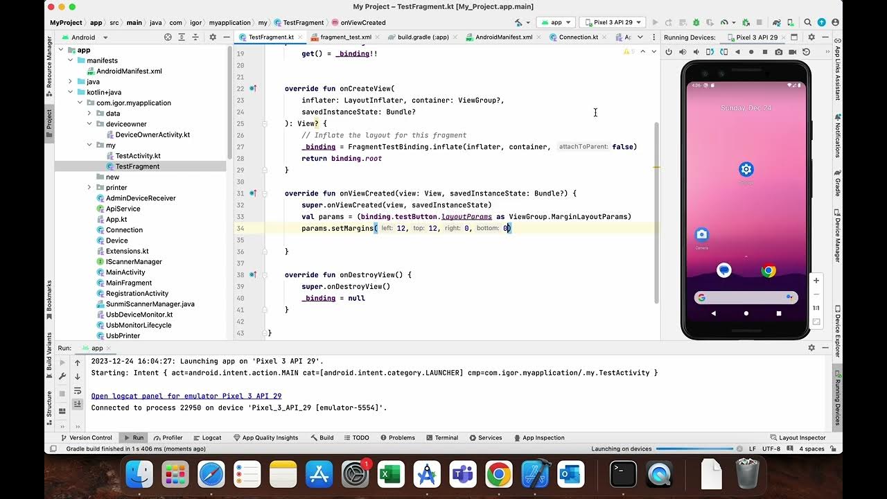 Android Studio: Change margin programatically using Kotlin - YouTube