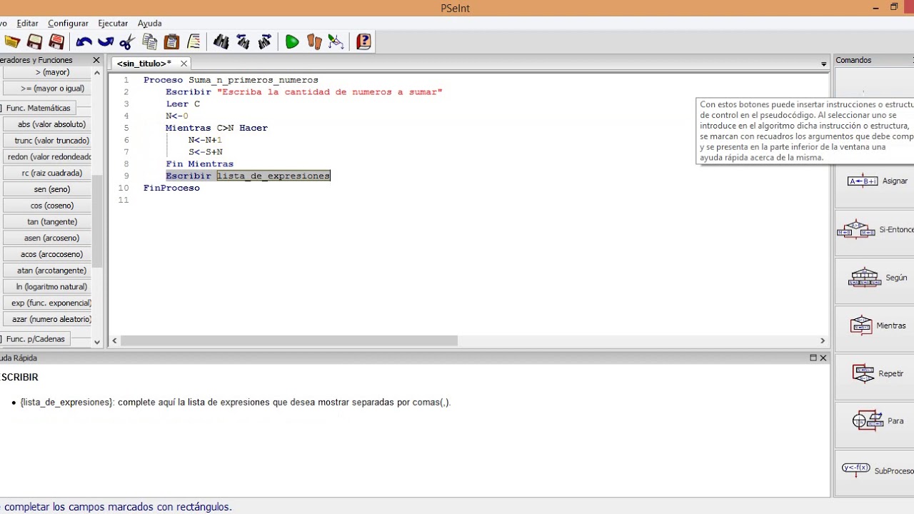 Programacion PseInt 4 Suma n primeros numeros - YouTube