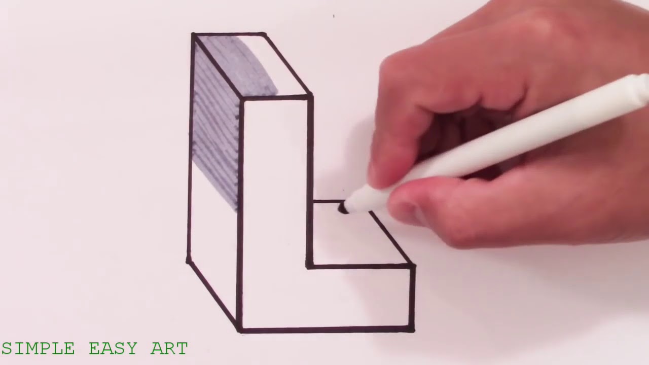 How to Draw the Letter L in 3D - YouTube