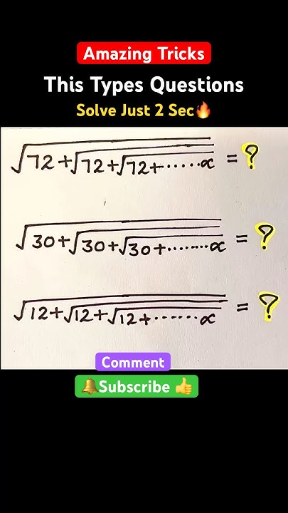 How to Solve Under Root Questions !Simplification Roots Questions # ...