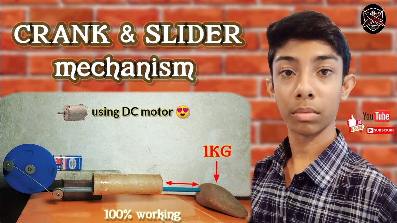 Crank and Slider mechanism | Homemade Crank and Slider model ...