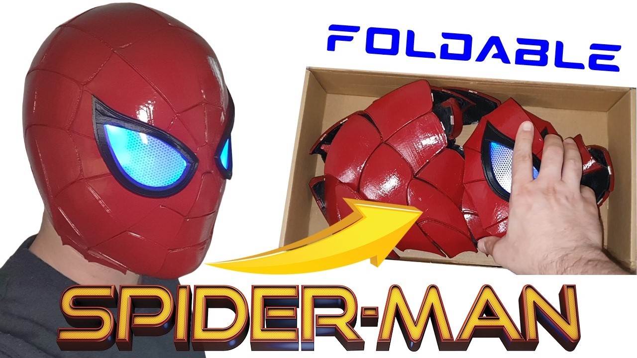 Magnetic and foldable 3D printed Spider-Man helmet - YouTube
