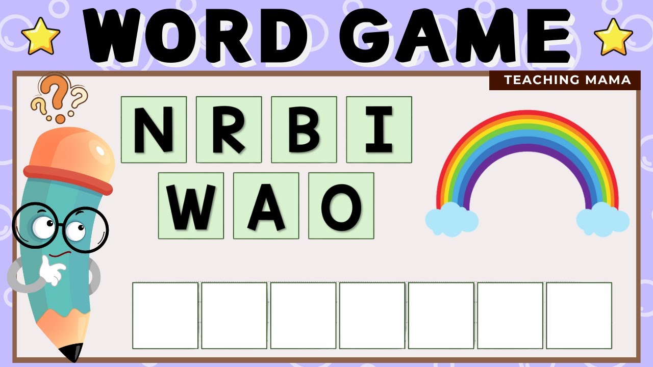WORD GAME! | JUMBLED WORD QUIZ | SIMPLE ENGLISH WORDS FOR KIDS ...