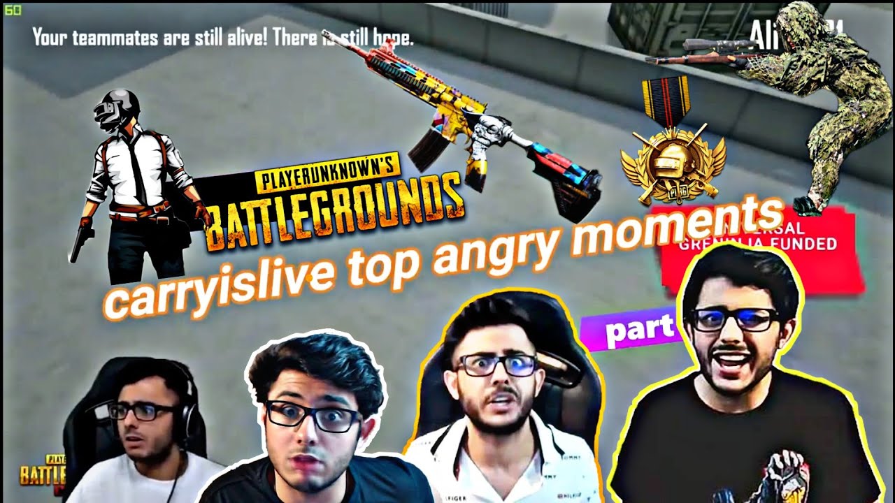 Carryminati top 10 angry moments in PUBG | Carryislive pubg angry ...
