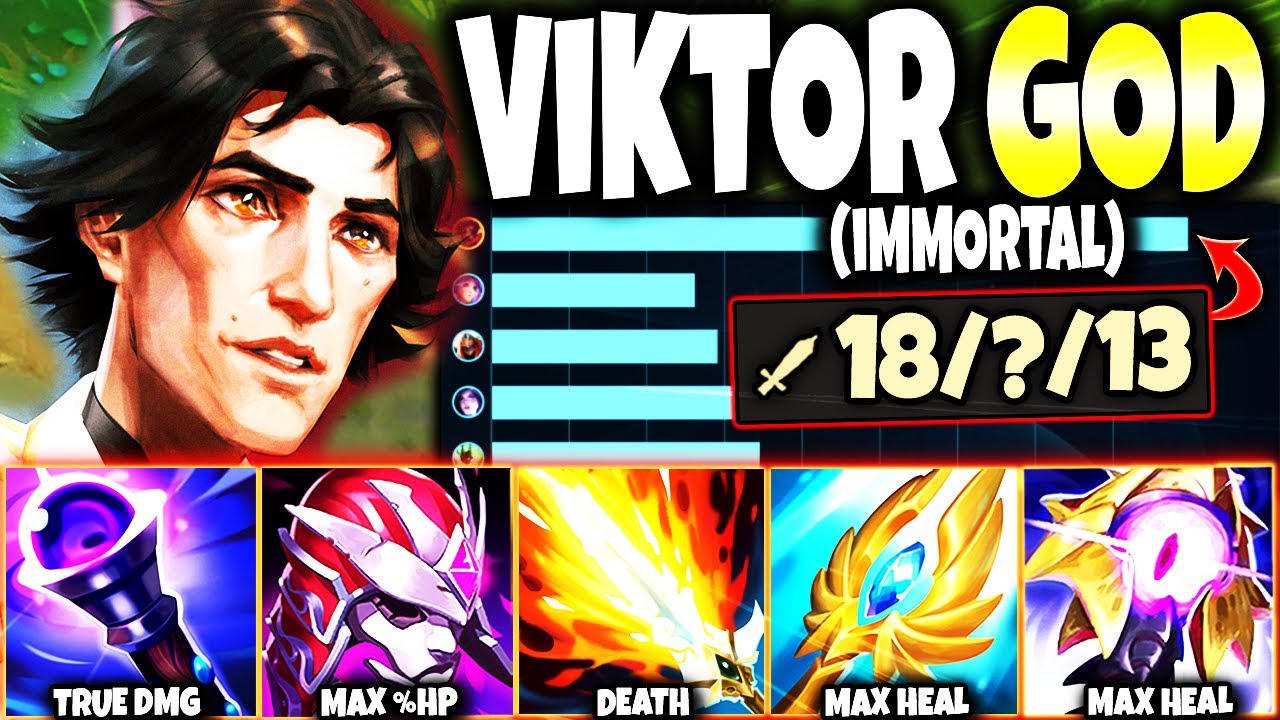 My Max Heal VIKTOR Build is an IMMORTAL GOD | ∞ HEALS, SHIELD & DAMAGE 🔥 LoL Top Viktor s12 ...
