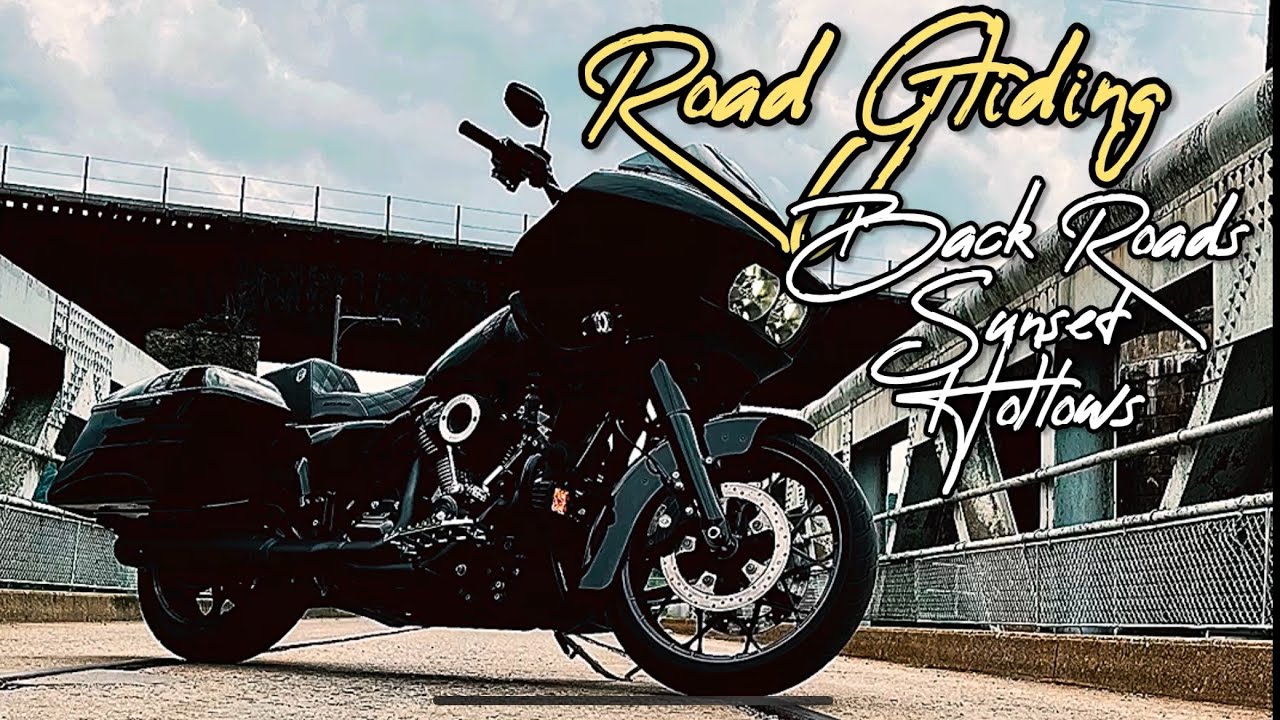 Harley Road Glide [no talking] - Back Roads, Sunset & Hollows ⚡️ - YouTube