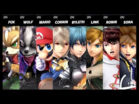 Fox VS Wolf VS Mario VS Corrin VS Byleth VS Link VS Robin VS Sora LV 9 ...