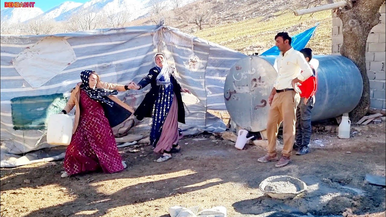 Sanding and cementing the floor of the nomadic hut by Dariush - YouTube