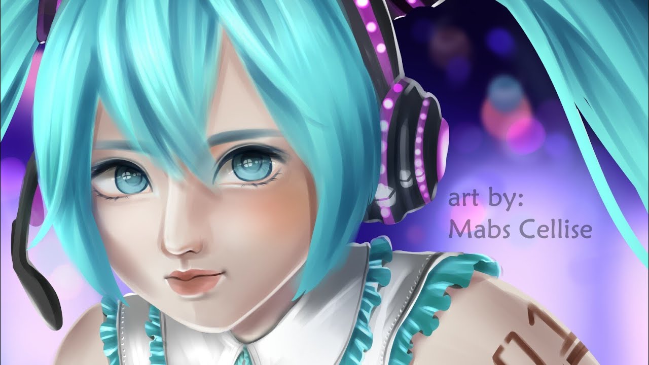 HATSUNE MIKU SPEEDPAINT // paint tool sai 2 // Mabs Cellise - YouTube
