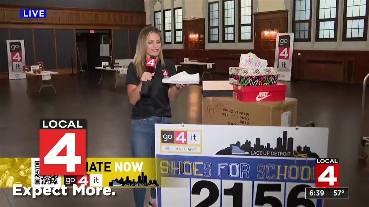 Go 4 It event collects thousands of shoes for children - YouTube