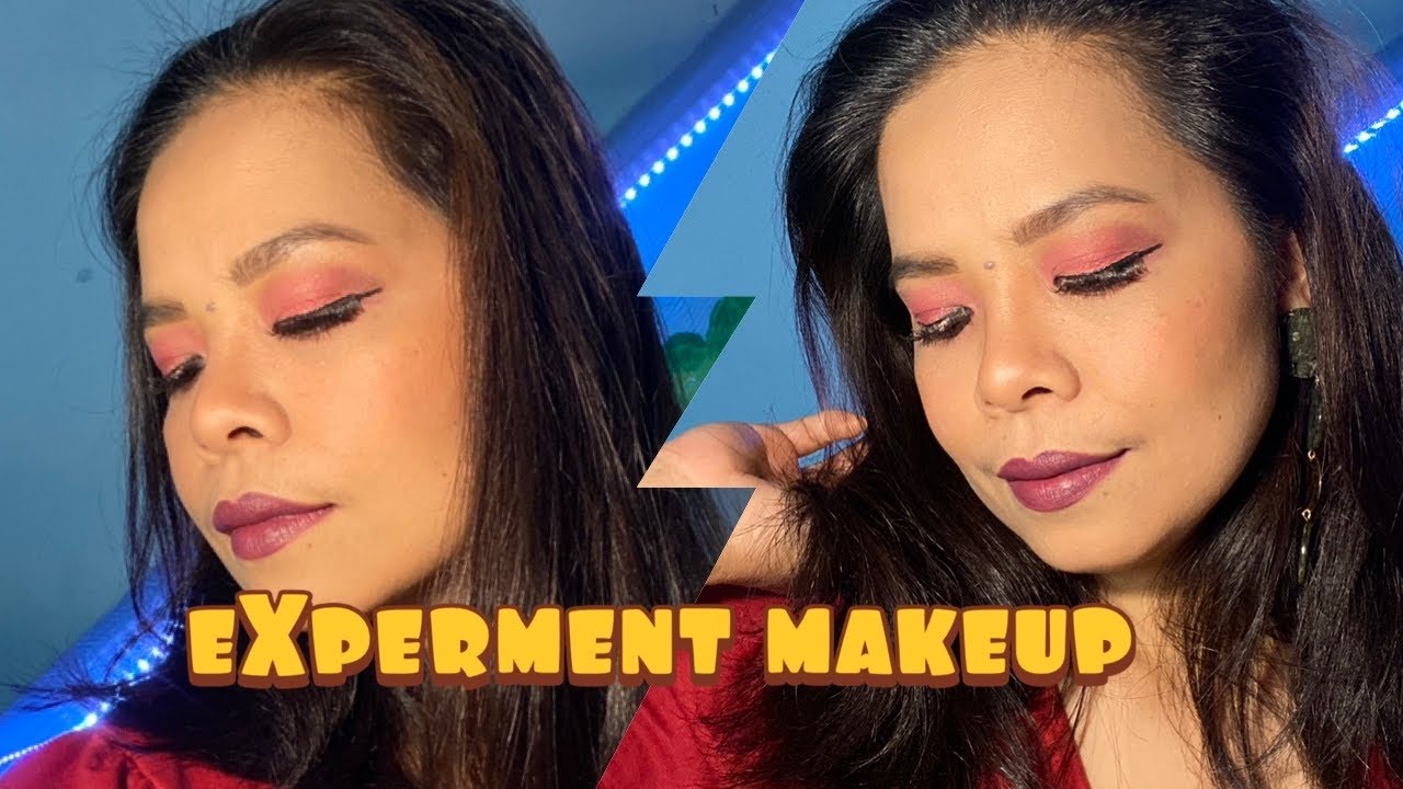 Experiment makeup using lipgloss eyeshadow - YouTube