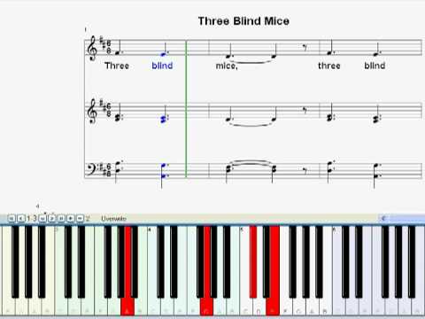 Kids Song and Nursery Rhyme - Three Blind Mice Piano Instrumental with ...