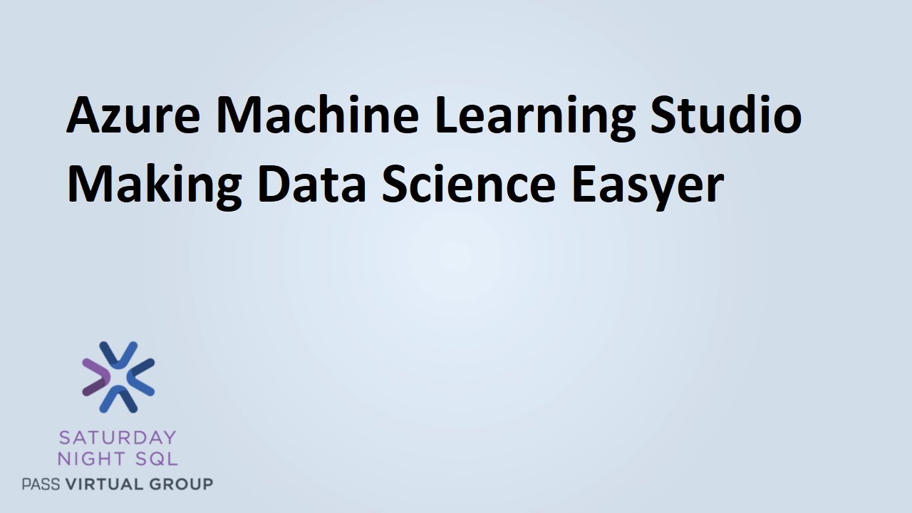 Azure Machine Learning Studio Making Data Science Easyer - YouTube