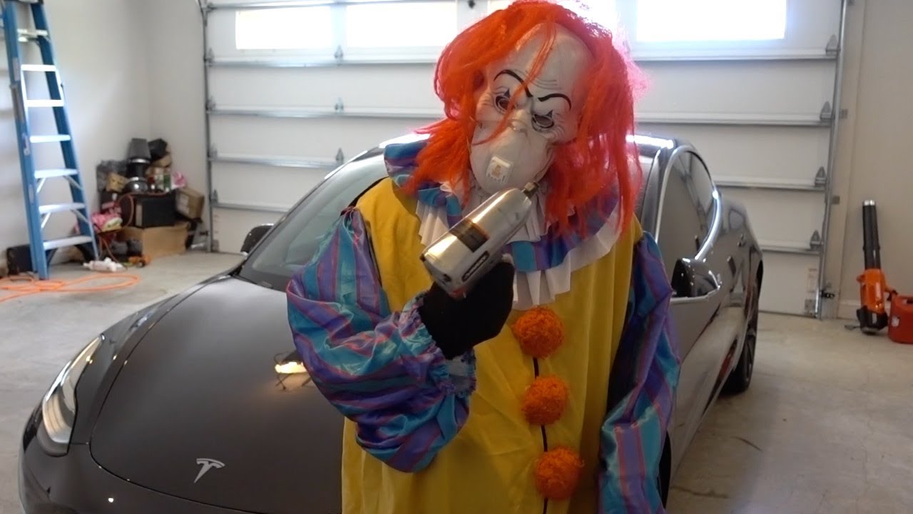 Scary Creepy Clown Brings Back Stolen Tesla Then This Happens! - YouTube