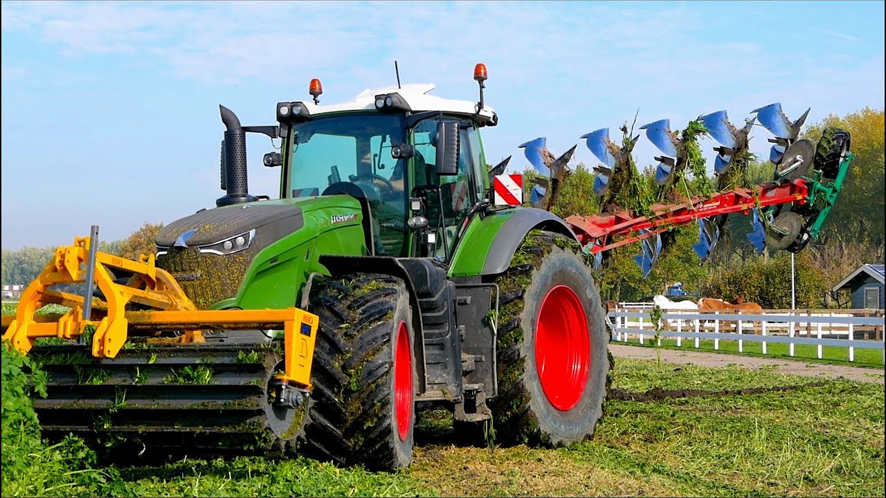 Ploughing Cover Crop | FENDT 1050 vario + Kverneland LO100 on-land ...