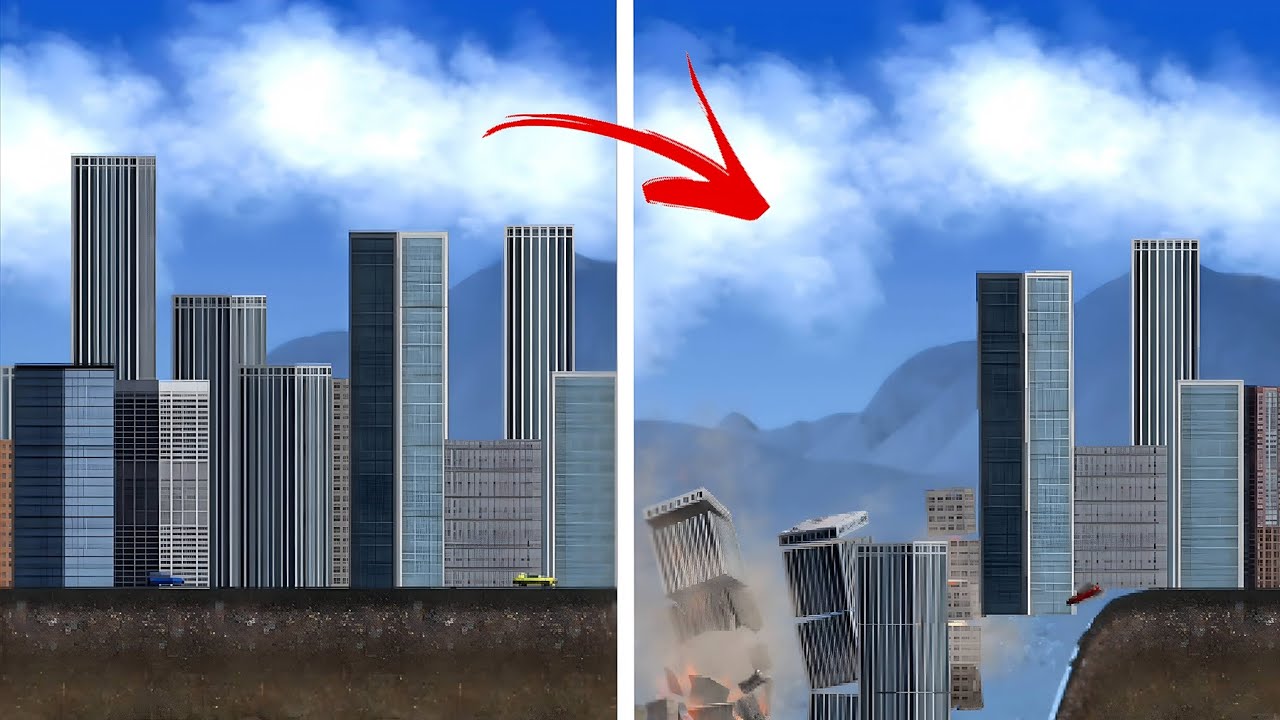 Landslide destroyed this city | city smash | simulator games | #gaming ...