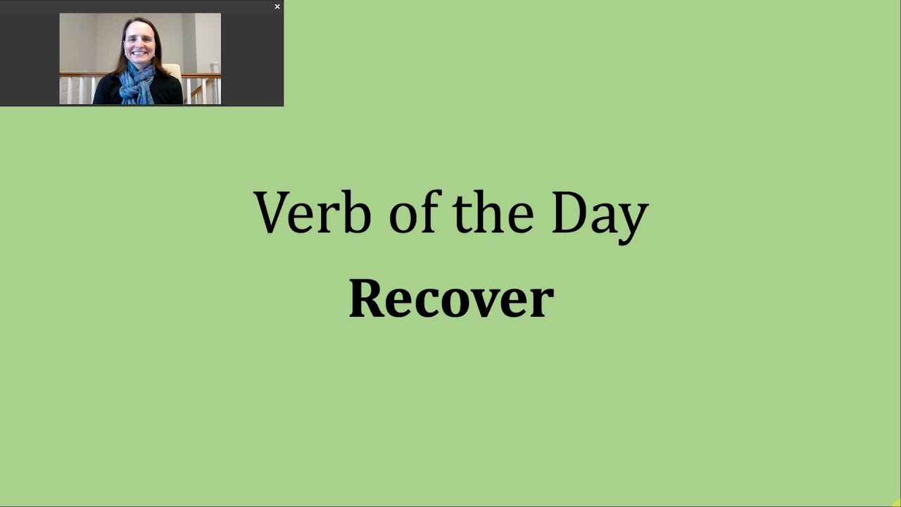 Verb of the Day - Recover - YouTube