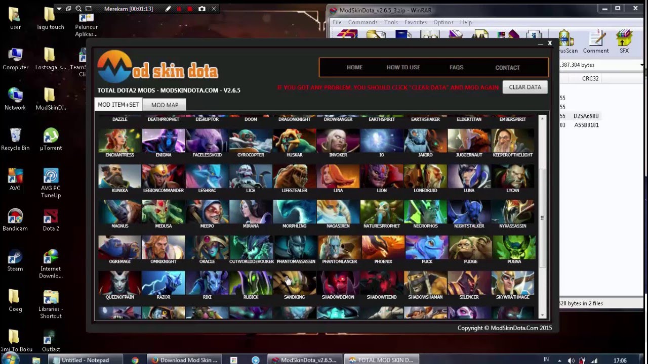 Mod Skin Dota 2 Full 112 Heroes 2017 Youtube