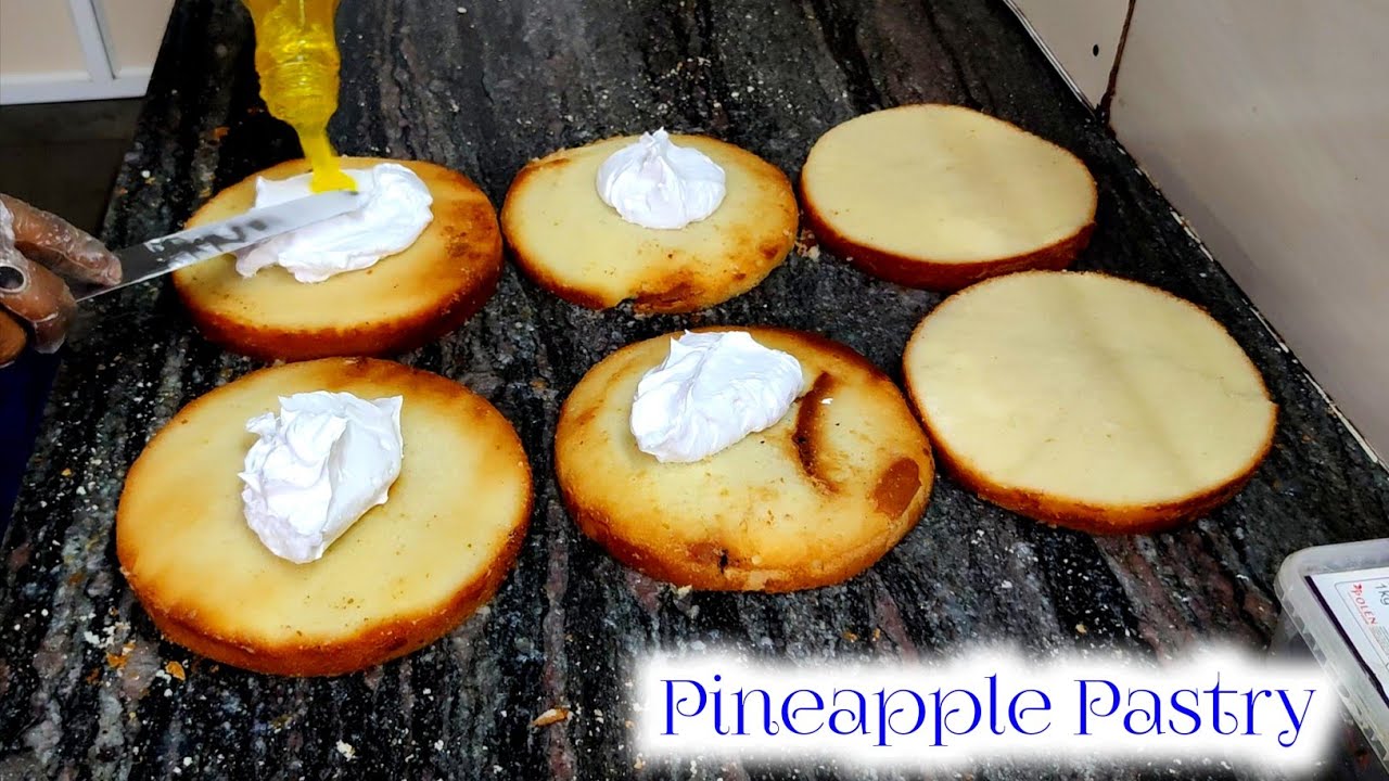 Pineapple Pastry Cake | Butter Scotch Pastry | Whipped Cream Pastry ...