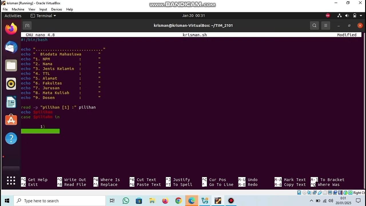 Tutorial/Membuat video Pemograman Shell tentang penginputan data - YouTube