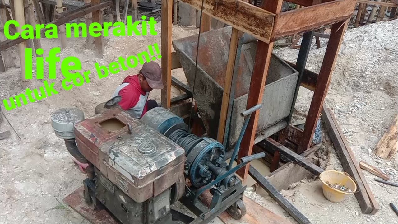 Cara merakit lift cor(cara cepat untuk cor dak beton) - YouTube