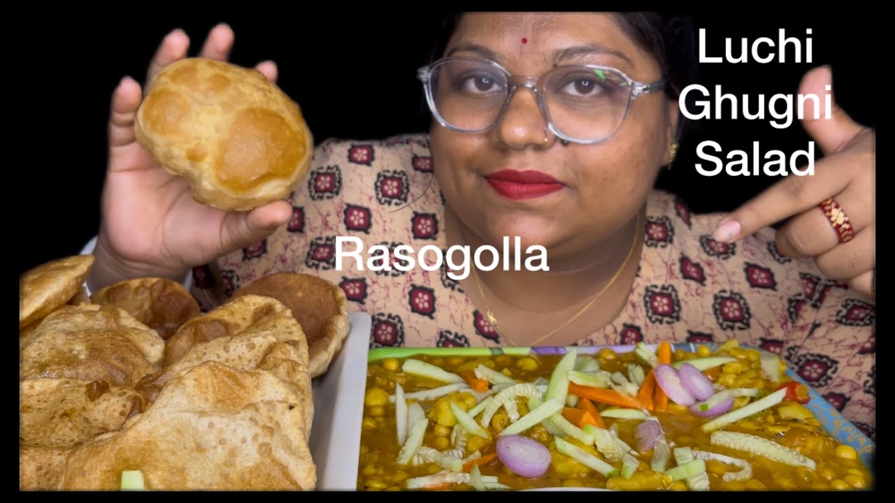 Luchi ghugni rasogolla salad @YouTube @YouTubeViewers #subscribe # ...