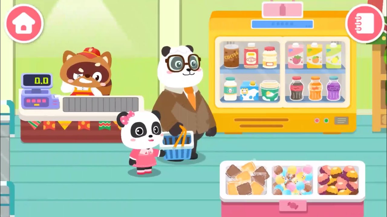 Baby Panda's Supermarket - Miu Miu and Dad - Baby Kids & Song and Game ...
