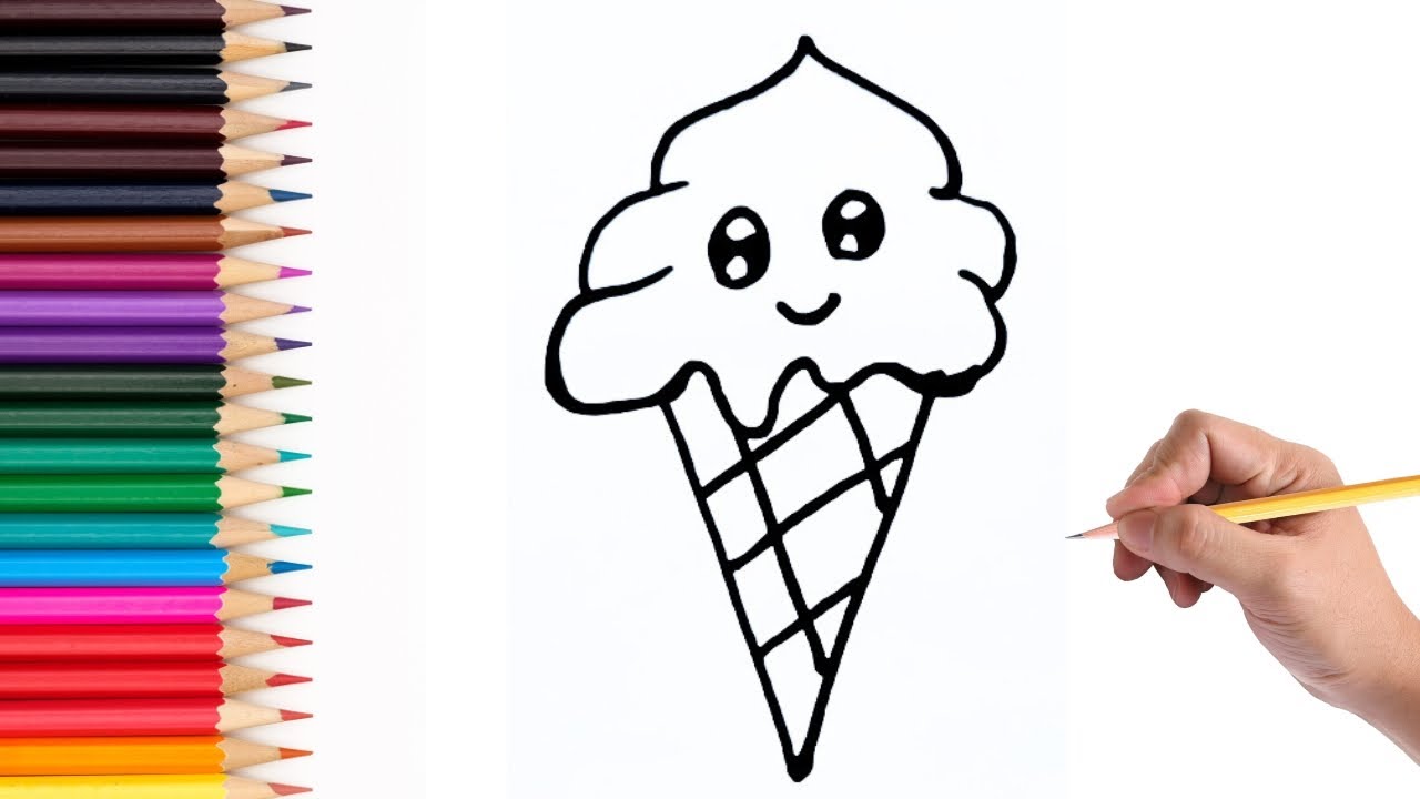 How to draw cute ice cream step by step | Easy cute drawing |simple ...