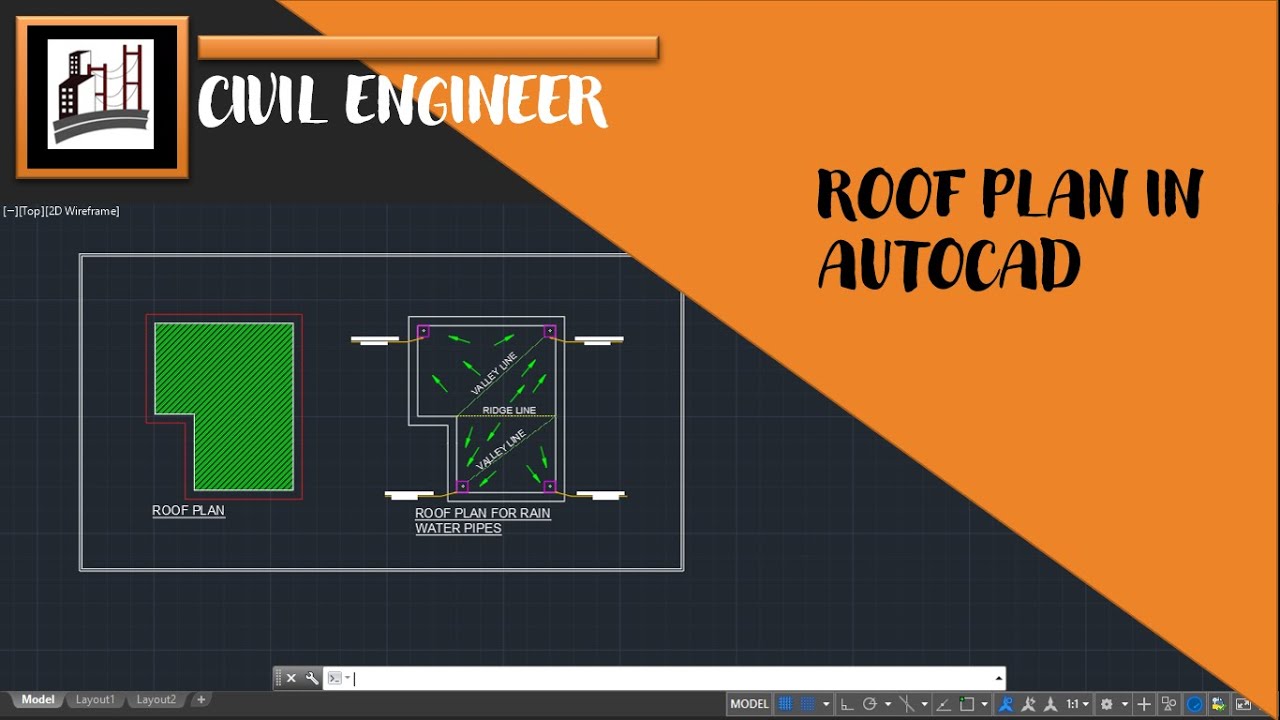 Roof plan in AutoCAD #Civilography #autocad - YouTube