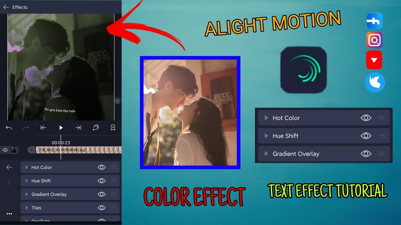 Alight Motion Edit Color Effect And Text Effect Tutorial - YouTube