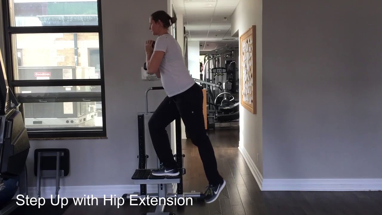 Step Up with Hip Extension - YouTube