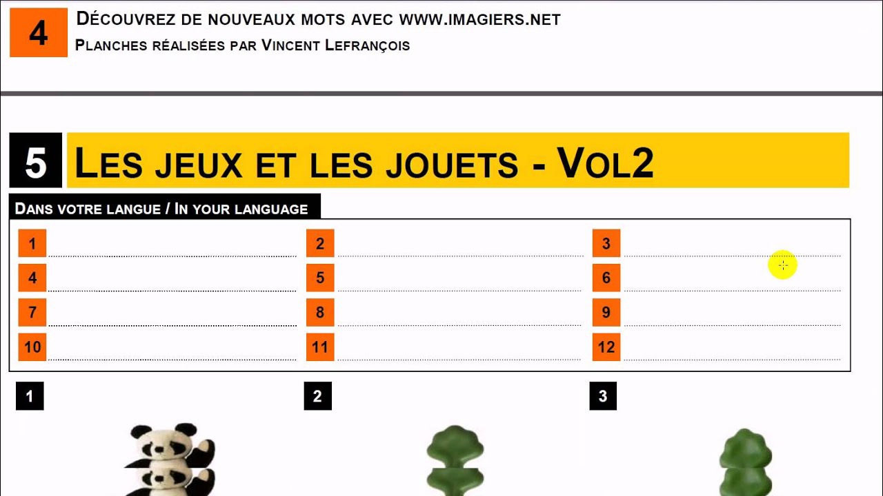 French for kids = French lesson # Vocabulary # Les jeux et les jouets ...