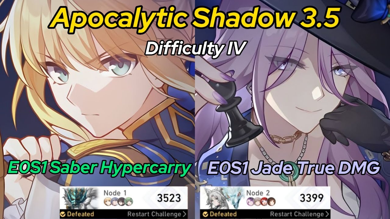 APOC Shadow v3.5 | E0S1 Saber Hypercarry & E0S1 Jade True DMG - YouTube