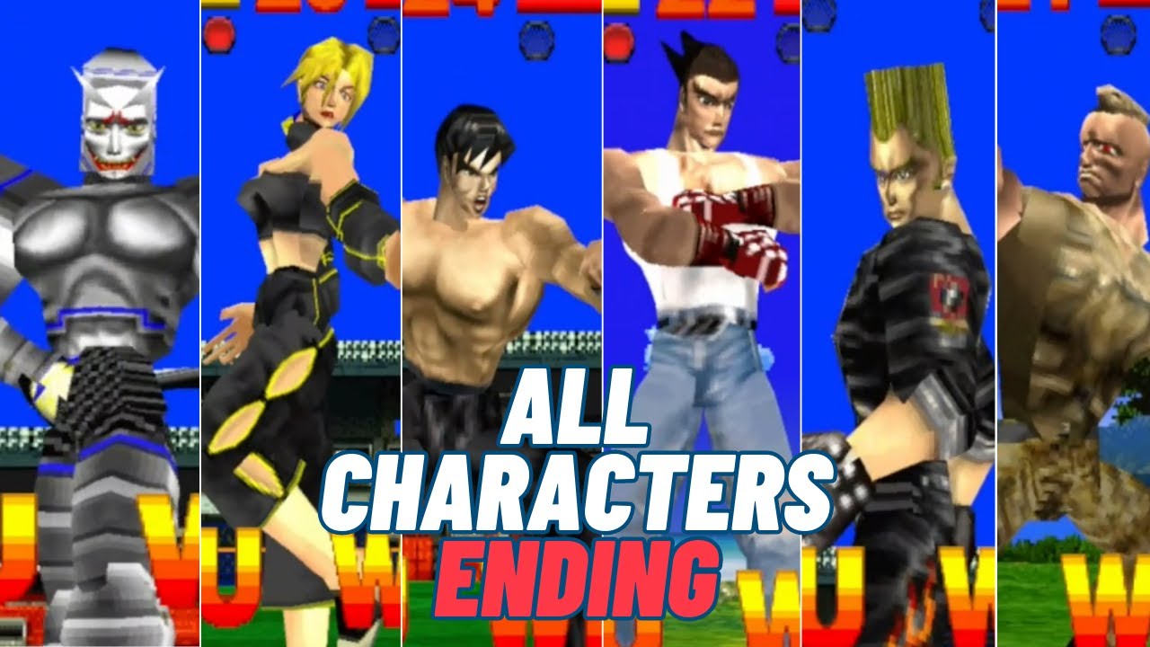 Tekken 1 - All Main Characters Ending (PS1 / Playstation) - YouTube